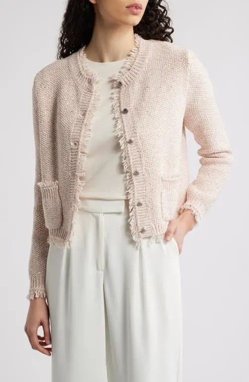Kobi Halperin Marled Sequin Cardigan - Light Pink Multi