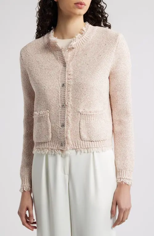 Kobi Halperin Marled Sequin Cardigan - Light Pink Multi