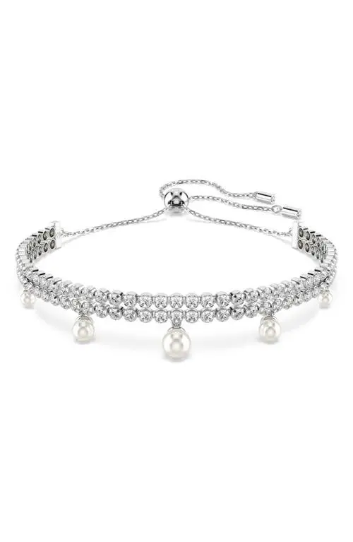 SWAROVSKI X Ariana Grande Cubic Zirconia & Faux Pearl Bracelet - White