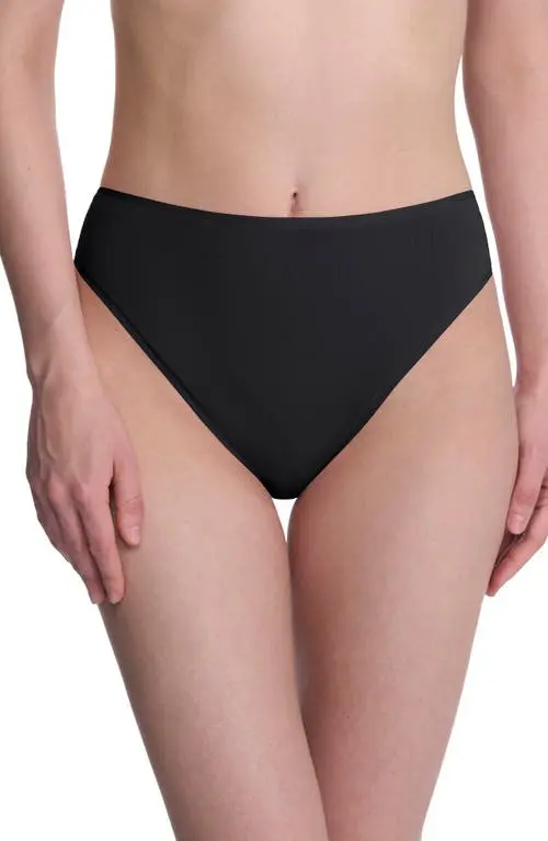 Natori Bliss Bare Cotton High Cut Briefs - Black