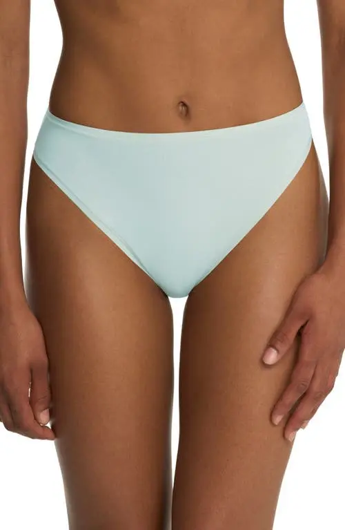 Natori Bliss Bare Cotton High Cut Briefs - Cloud Green