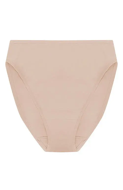 Natori Bliss Bare Cotton High Cut Briefs - Lt. Mocha