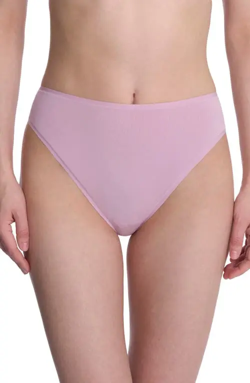 Natori Bliss Bare Cotton High Cut Briefs - Rose Mist