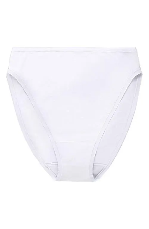 Natori Bliss Bare Cotton High Cut Briefs - White