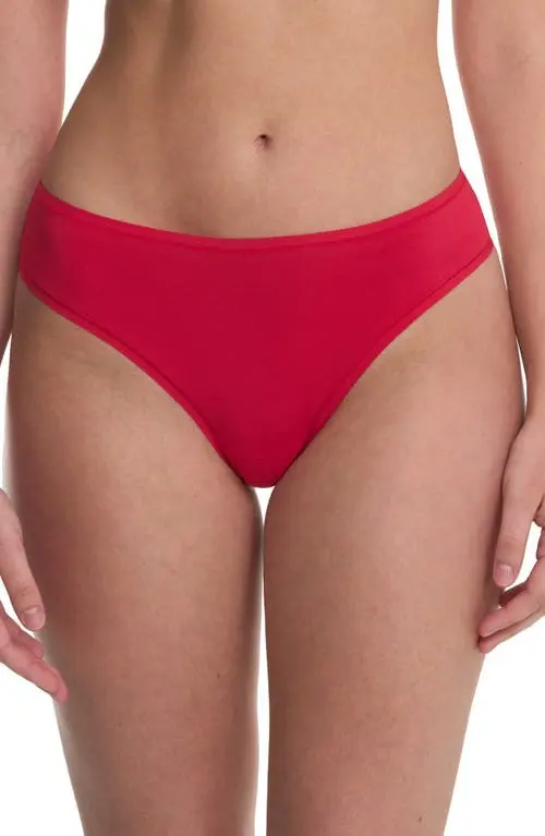 Natori Bliss Bare Stretch Cotton Thong - Bonfire