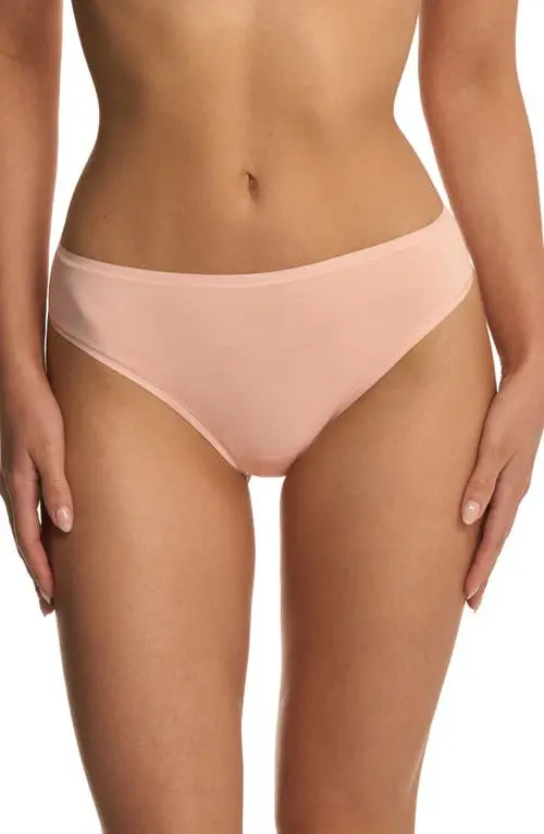 Natori Bliss Bare Stretch Cotton Thong - Seashell
