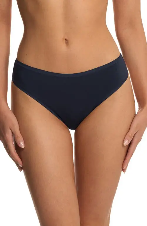 Natori Bliss Bare Stretch Cotton Thong - Storm Cloud