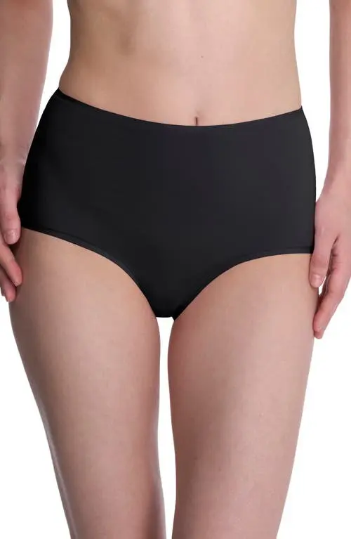 Natori Bliss Bare Cotton High Waist Briefs - Black