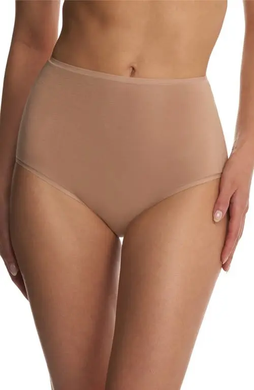 Natori Bliss Bare Cotton High Waist Briefs - Buff