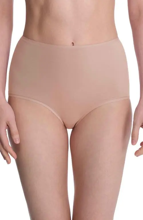 Natori Bliss Bare Cotton High Waist Briefs - Cafe