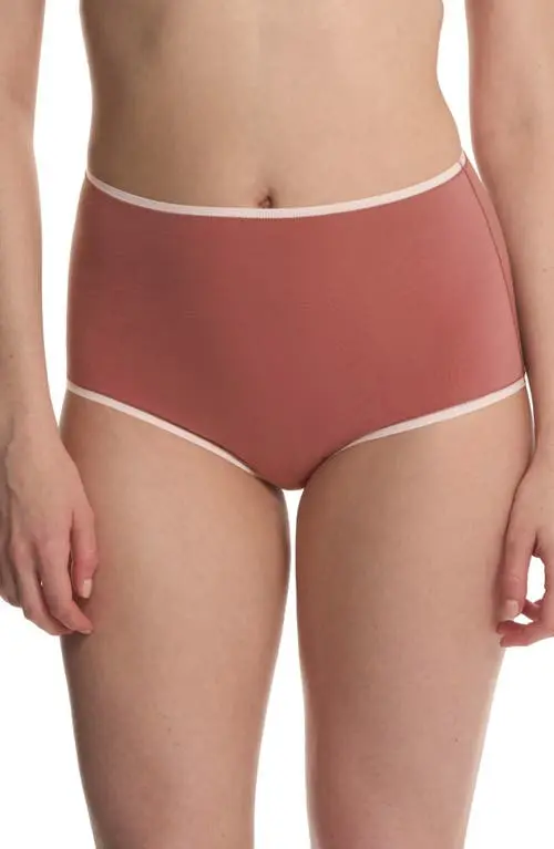 Natori Bliss Bare Cotton High Waist Briefs - Nostalgia Rose/peach Whip