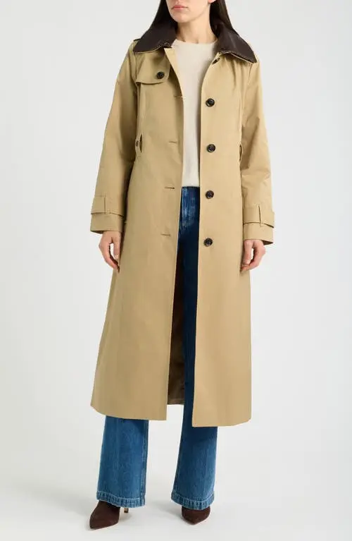 London Fog Double-breasted Trench Coat - Khaki