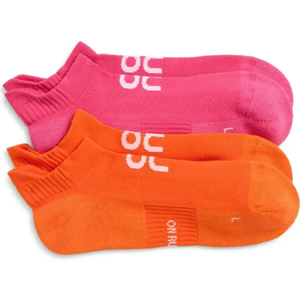 On Core Low 2-pack Run Socks - Flame/pink