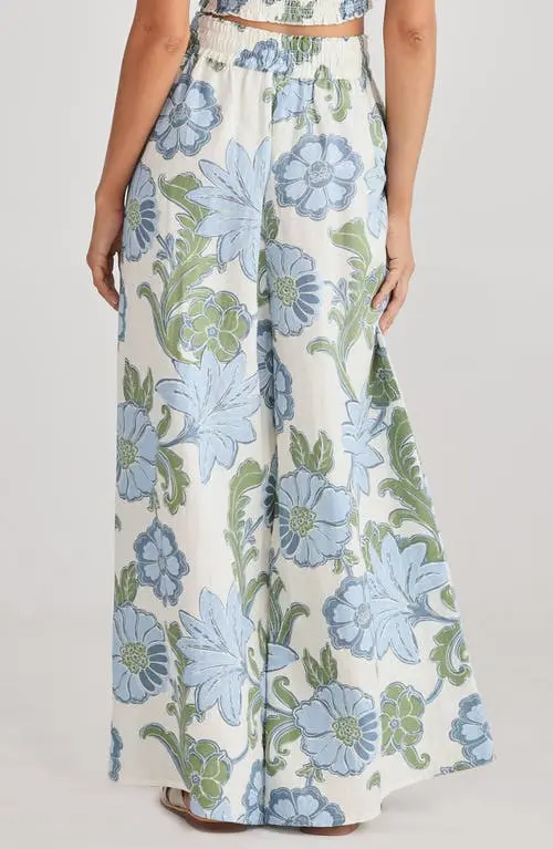 TALISMAN THE LABEL Floral Drawstring Wide Leg Pants