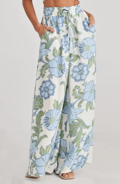 TALISMAN THE LABEL Floral Drawstring Wide Leg Pants