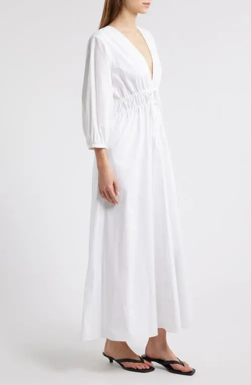 FRAME The Cinched Organic Cotton Maxi Dress