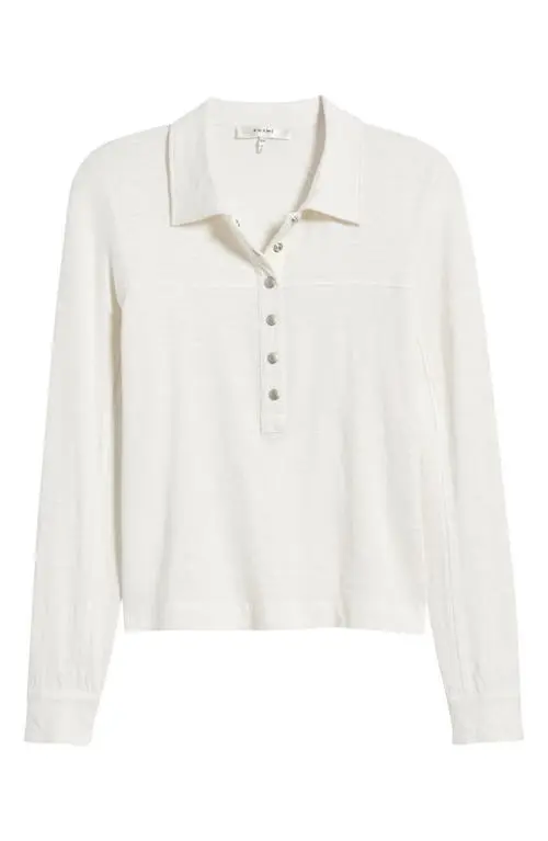 FRAME The Snap Long Sleeve Linen Blend Henley