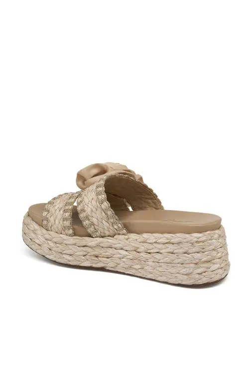 J/SLIDES NYC Bree Raffia Platform Wedge Sandals