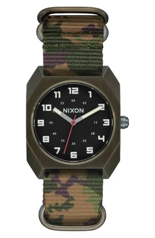 Nixon The Scout Strap Watch - Dark Olive/camo