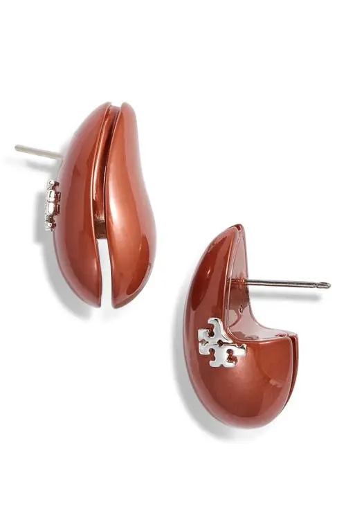 Tory Burch Wave Drop Earrings - Rust