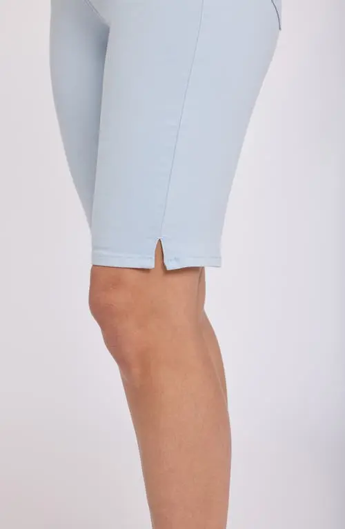 NYDJ Briella Stripe Denim Bermuda Shorts - Blue Clover