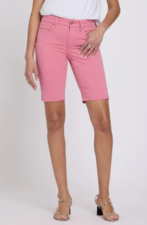 NYDJ Briella Stripe Denim Bermuda Shorts - Desert Rose