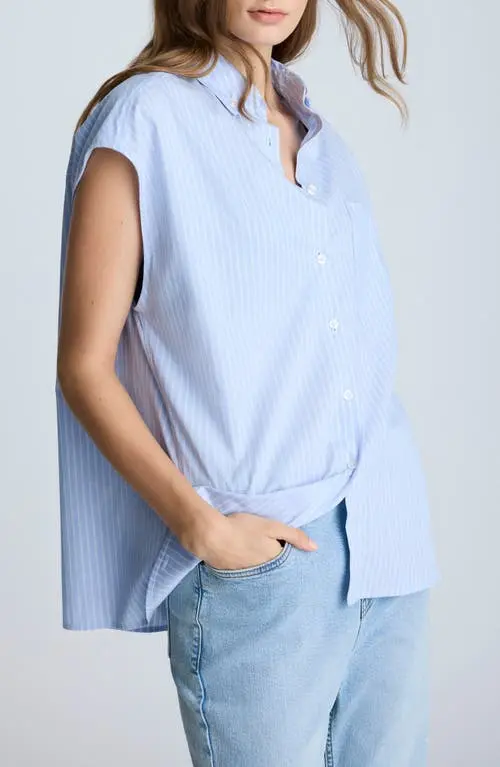 KENNETH COLE Oversized Striped Button-down Shirt