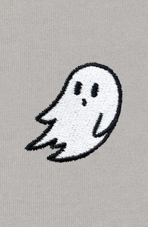 DALIX Ghost Embroidered Full Zip Hoodie - Silver