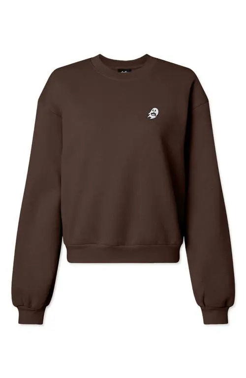 DALIX Spook-a-latte Relaxed Fleece Sweatshirt - Brown
