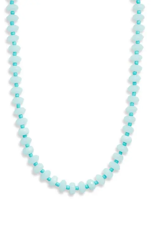 Nordstrom Beaded Necklace - Aqua- Gold