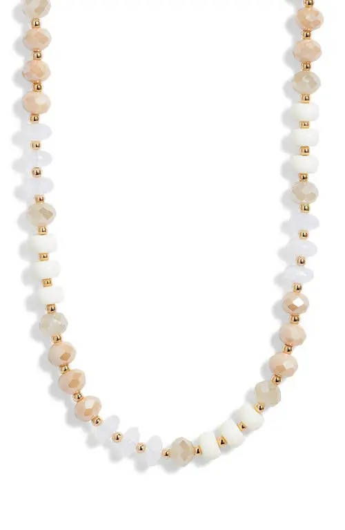 Nordstrom Beaded Necklace - Ivory Multi- Gold