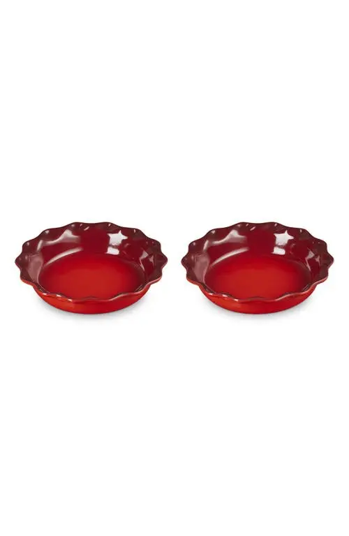 LE CREUSET Set Of 2 9-inch Heritage Stoneware Pie Dishes - Cerise