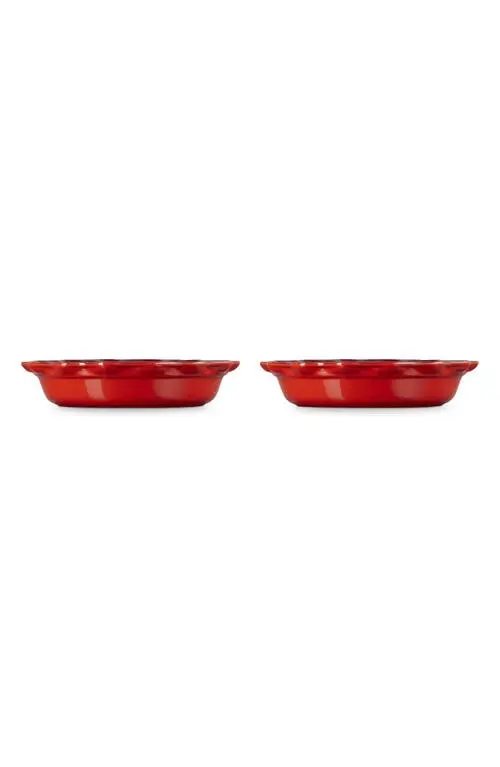 LE CREUSET Set Of 2 9-inch Heritage Stoneware Pie Dishes - Cerise