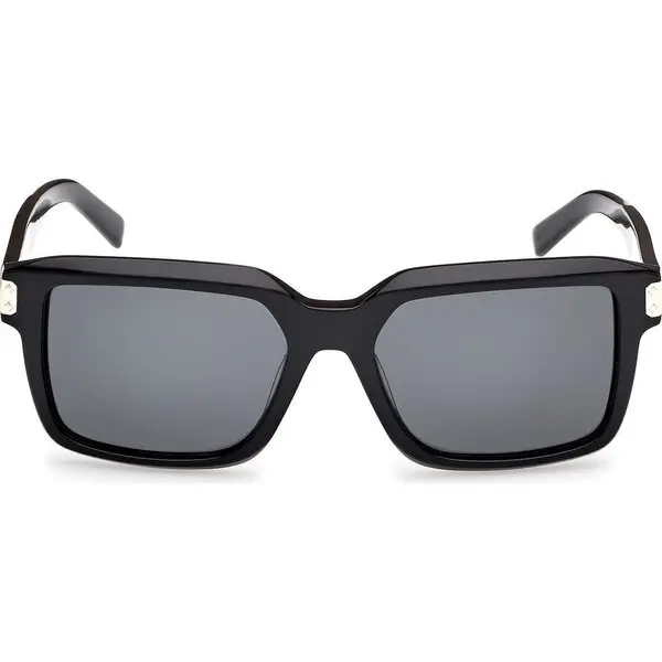 Mcm 54mm Polarized Square Sunglasses - Shiny Black / Smoke