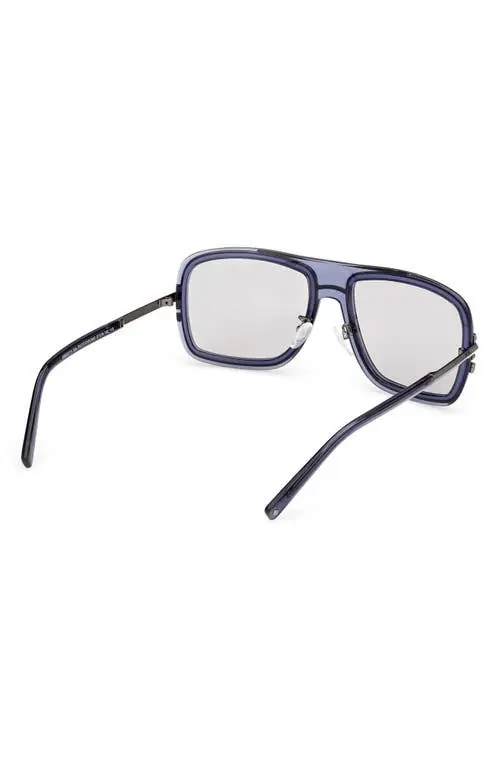 Mcm 57mm Navigator Sunglasses - Shiny Blue / Smoke