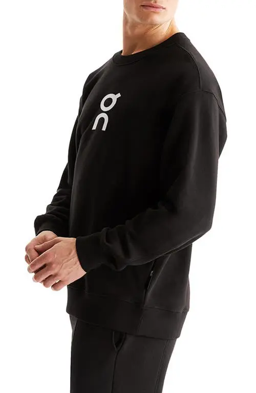 On Club Crewneck Cotton-blend Sweatshirt - Black