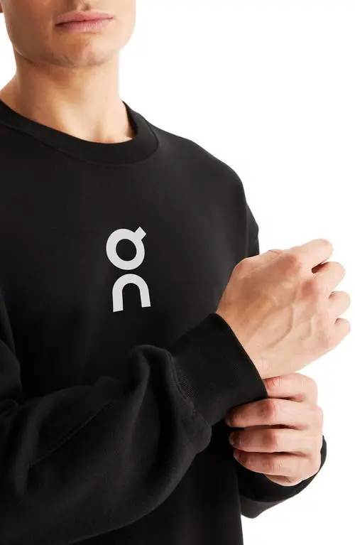 On Club Crewneck Cotton-blend Sweatshirt - Black