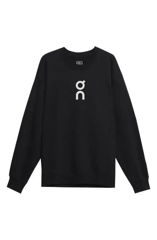 On Club Crewneck Cotton-blend Sweatshirt - Black