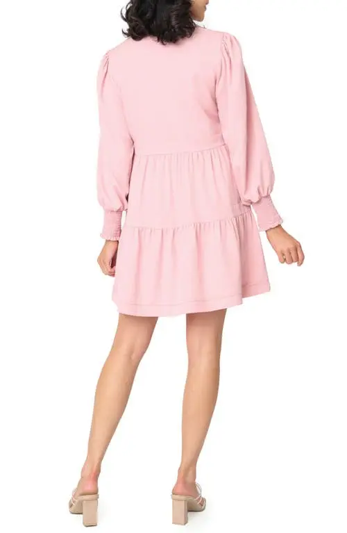 GIBSONLOOK Long Sleeve Minidress - Rose