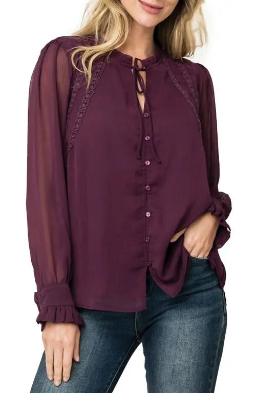 GIBSONLOOK Embroidered Button-up Top