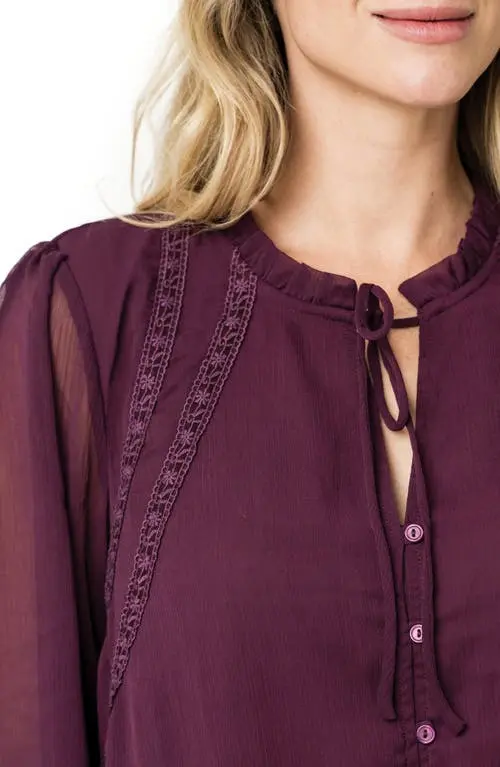 GIBSONLOOK Embroidered Button-up Top