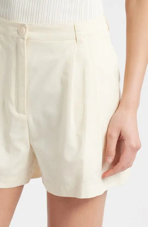 Solid & Striped The Oceane High-waist Cotton-blend Shorts - Ecru