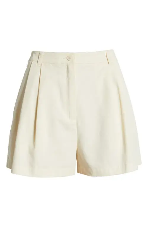Solid & Striped The Oceane High-waist Cotton-blend Shorts - Ecru