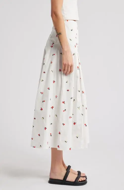 Solid & Striped The Gael Embroidered Midi Skirt