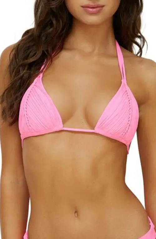 PQ Isla Macramé Triangle Bikini Top - Vivid Pink