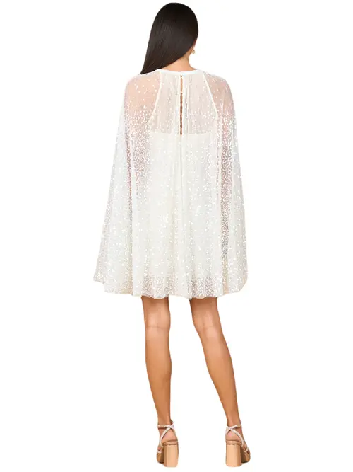 LARA NEW YORK Beaded Cape Dress
