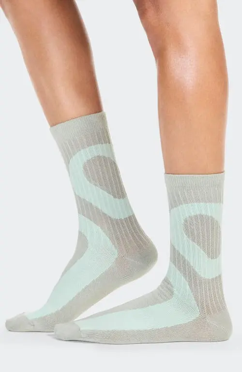 On Liquid Logo High Crew Socks 2 Pack - Ivory/tin