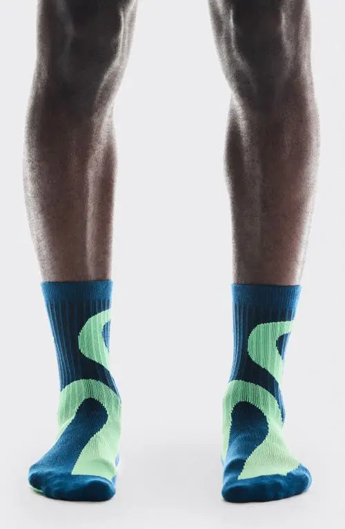 On Liquid Logo High Crew Socks 2 Pack - Tempest/honeydew