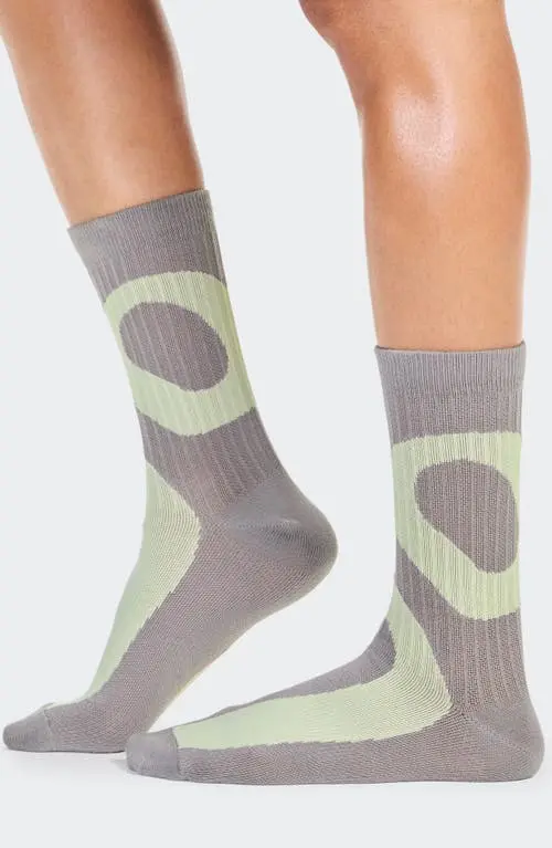 On Liquid Logo High Crew Socks 2 Pack - Zinc/linen