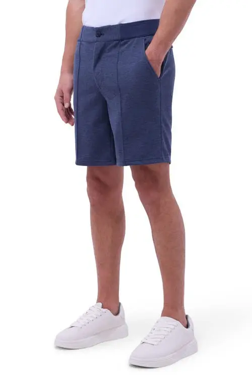 Bugatchi Soft Touch Knit Pintuck Shorts - Navy